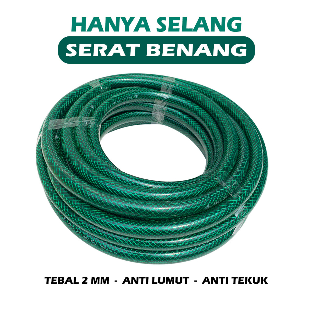 Jual HANYA Selang Air Serat Benang Hijau Tebal 2mm - Selang Serat ...