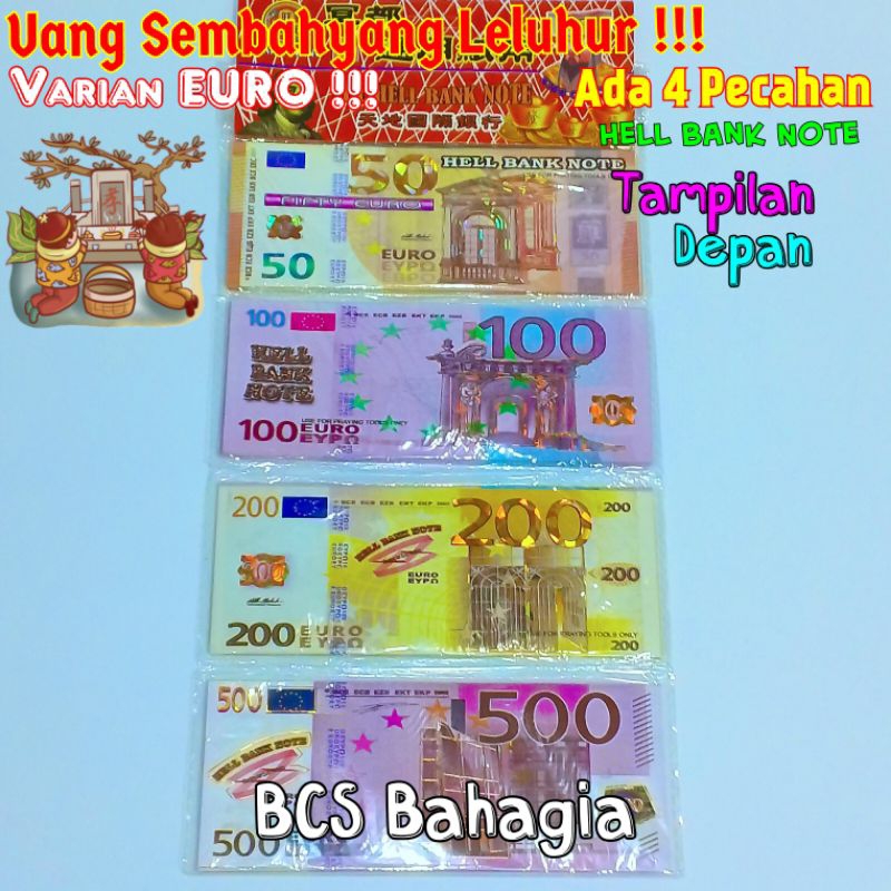 Jual Uang Kertas Duit Cepi Untuk Sembahyang Leluhur Varian Euro Eropa 4 ...