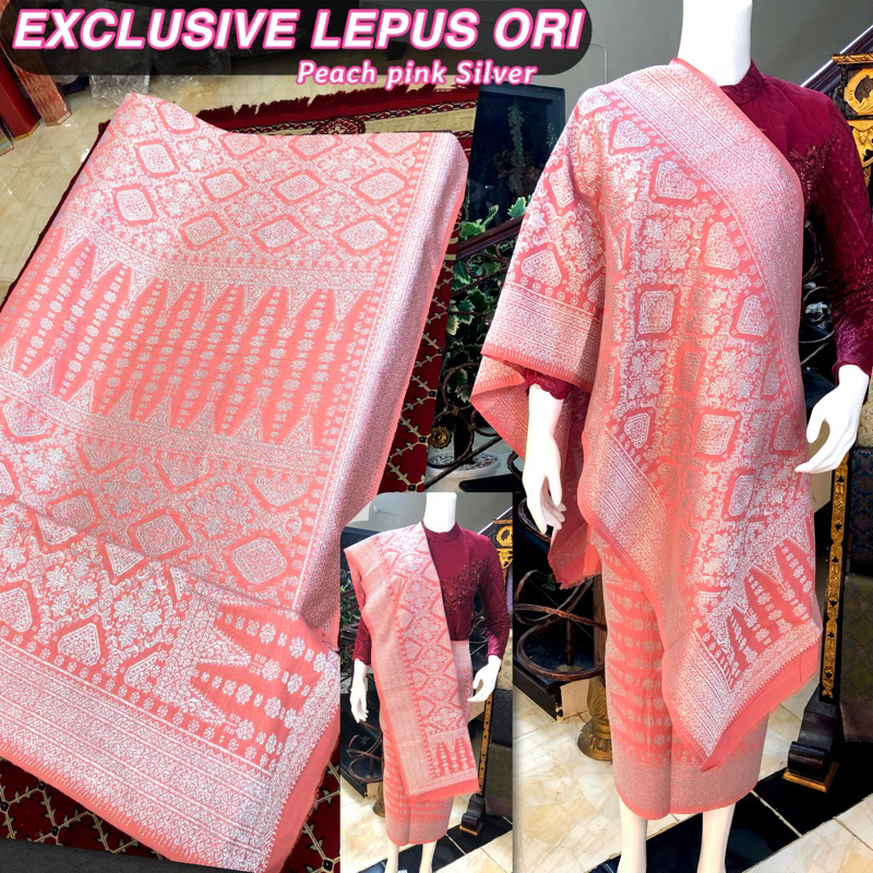 Jual Songket Lepus Halus Exclusive Pink,Peach,Rose Gold,Salem,Peach/ Songket Tenun Palembang ...