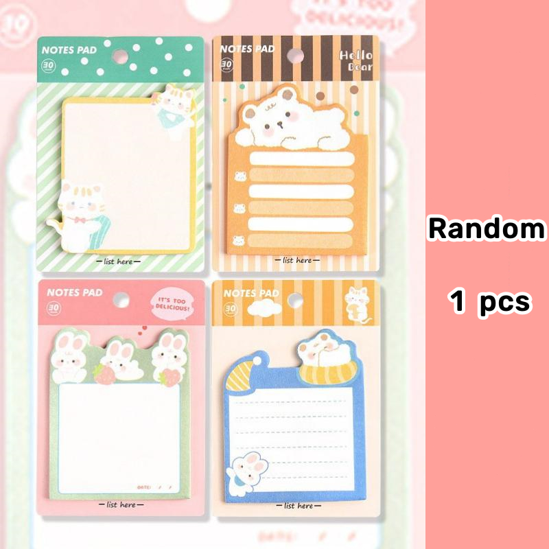 Jual Sticky note motif Cute mini memo paper 30 lembar Cartoon note pad ...