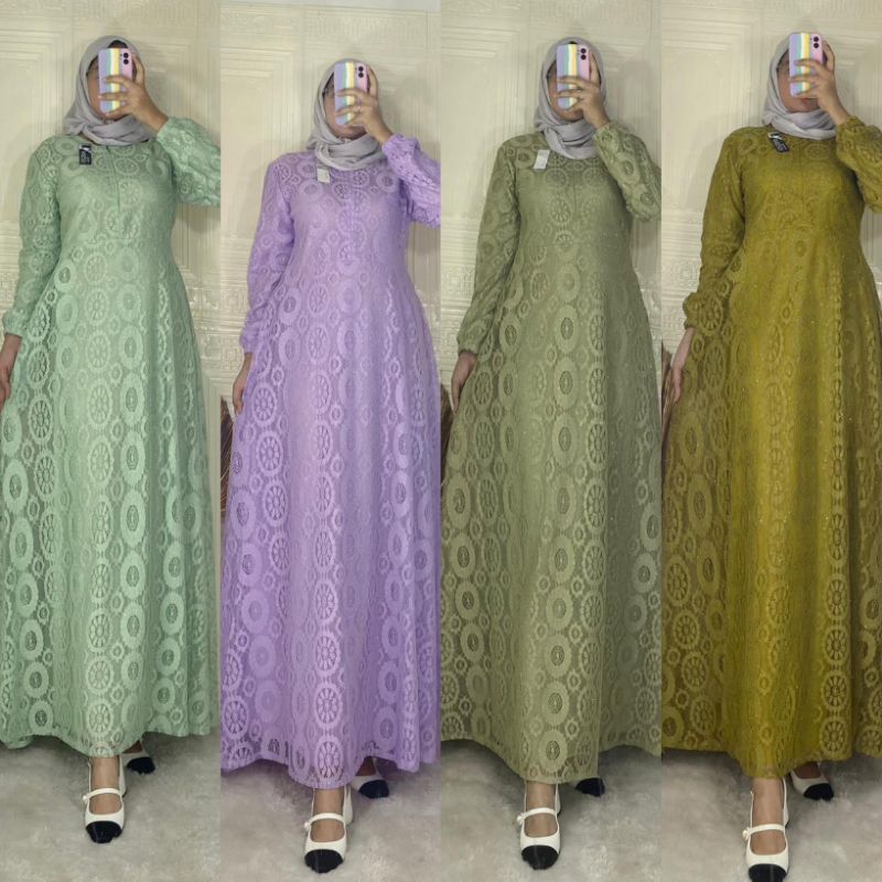 Jual GAMIS BRUKAT EDISI PESTA WANITA GAMIS UNDANGAN REMAJA BROKAT ...