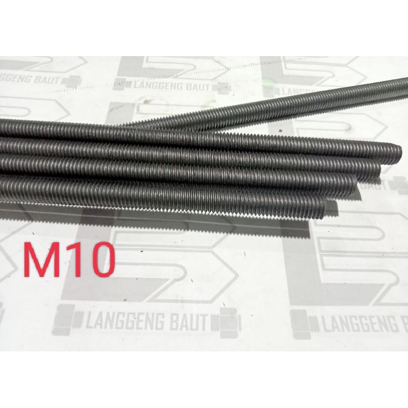 Jual As Drat M10 Besi Mentah Drat Kasar Panjang 1 Meter | Shopee Indonesia