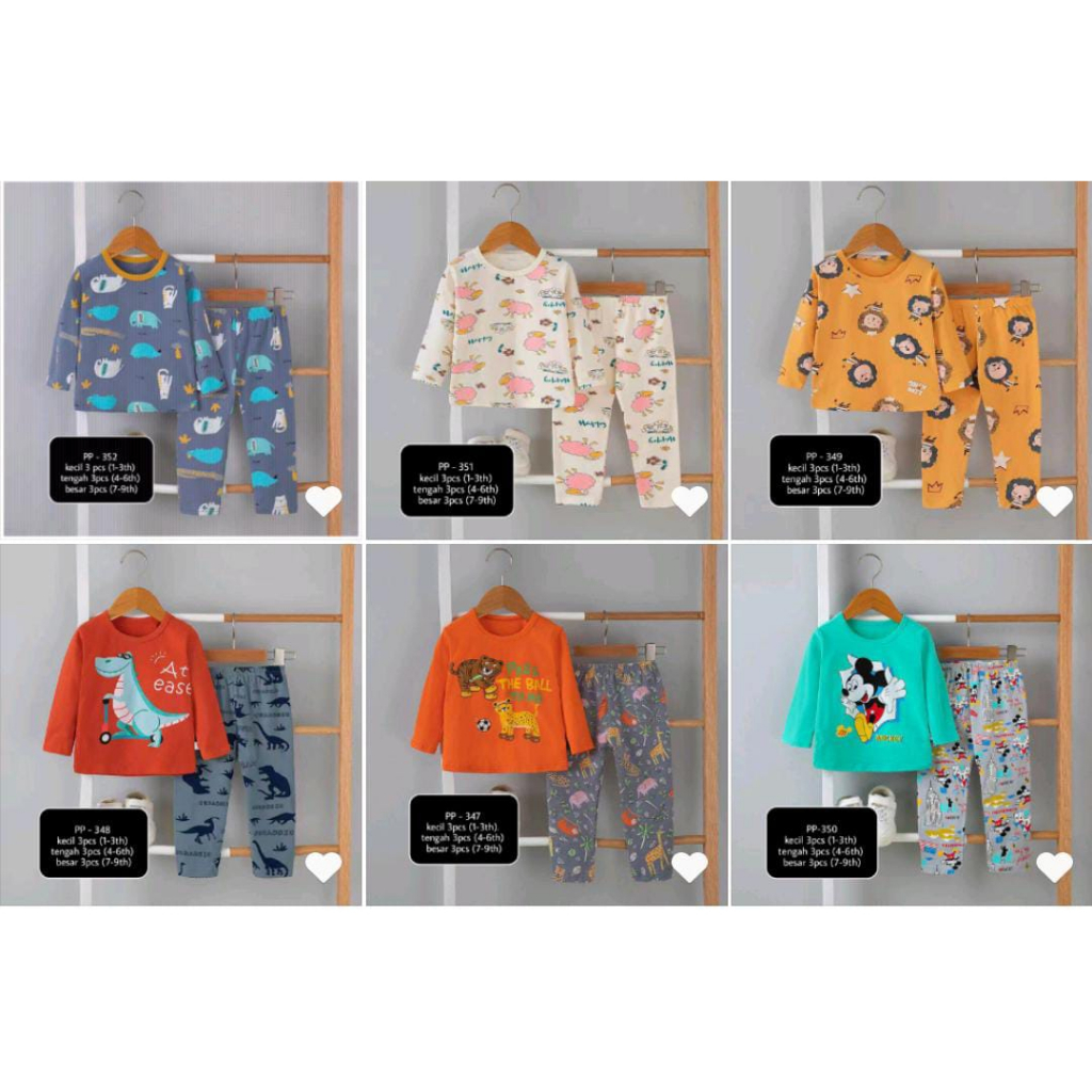 Jual (GROSIR 1 SERI dapat 3 pcs @65rb/baju) #347 (PP) Setelan Piyama ...