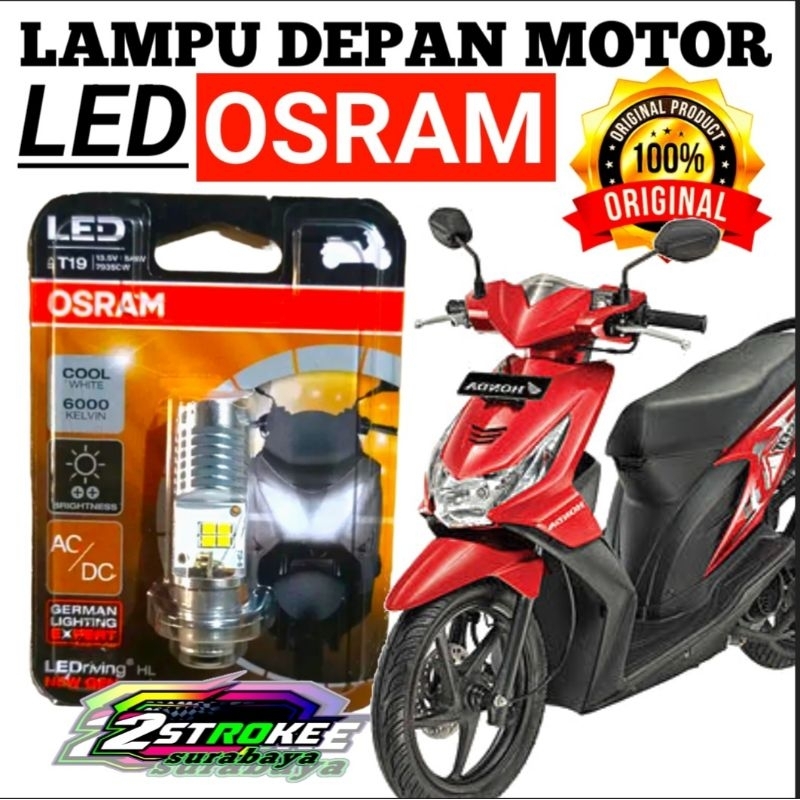 Jual Bohlam Dop Lampu Depan Utama Motor LED h6 Original OSRAM Cahaya ...