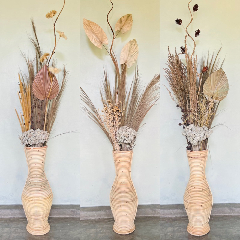 Jual PAKET LENGKAP BUNGA KERING & VAS TINGGI 50cm | Shopee Indonesia