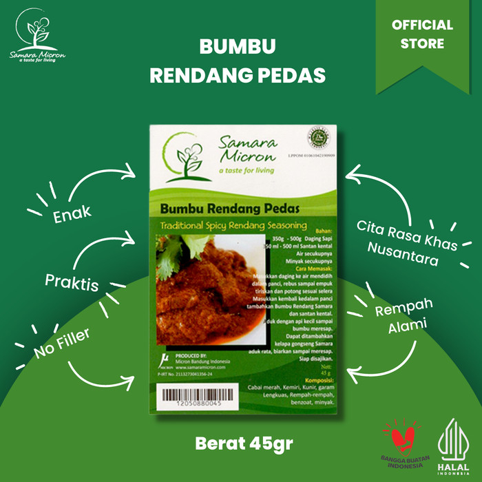 Jual Bumbu Racik Samara Micron - Bumbu Rendang Pedas - Bumbu Instan ...