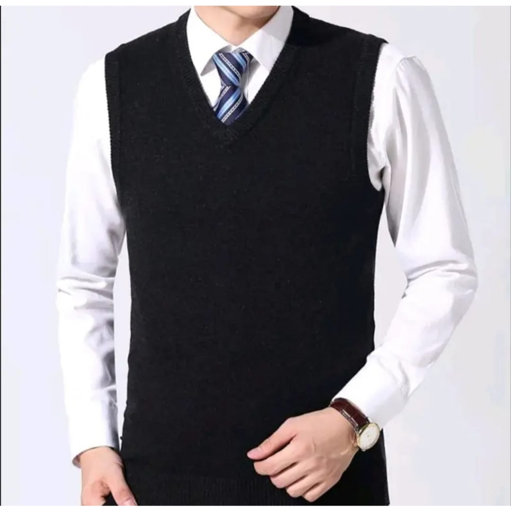 Jual Rompi Rajut Pria Korean Style - Rompi rajut polos - vest knit ...