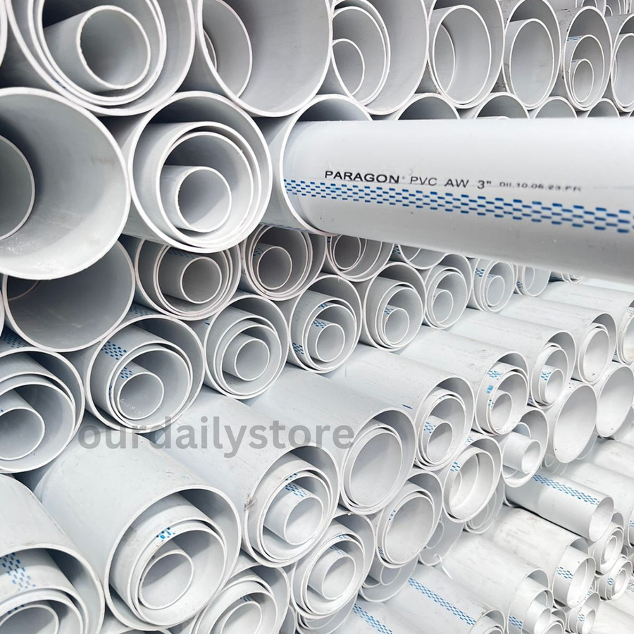 Jual Pipa PVC Air Bersih Paragon AW 3" Inch 1 Batang PENGIRIMAN ...