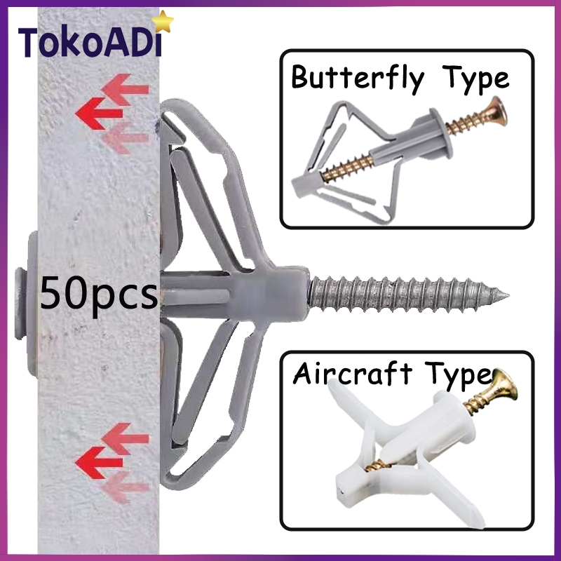Jual 50Set Pengencang Skrup Gypsum/Butterfly Expansion Bolt/Gypsum ...