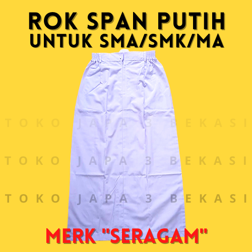Jual ROK SPAN PUTIH MERK SERAGAM SMP SMA MTS MAN | Shopee Indonesia