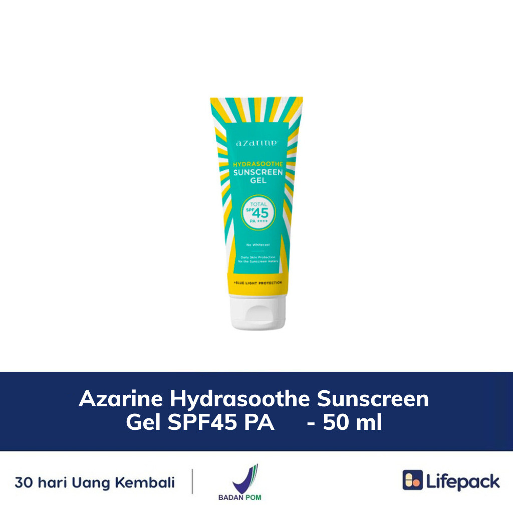 Jual Azarine Hydrasoothe Sunscreen Gel SPF45 PA++++ - 50 ml - LIFEPACK ...