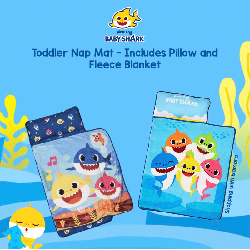Jual Pinkfong Baby Shark Toddler Nap Mat Includes Pillow and Fleece ...