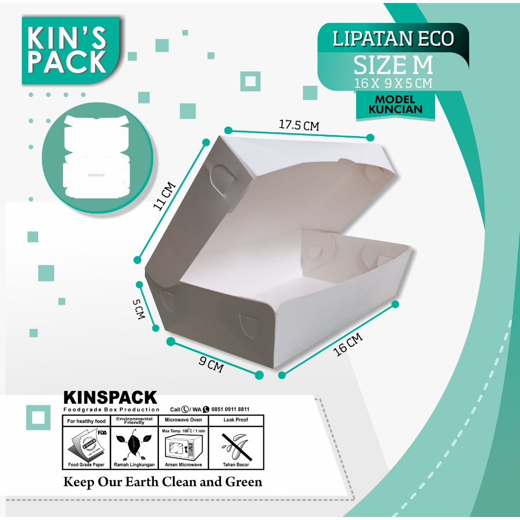 Jual Paper Lunch Box Foodgrade Size M Lipatan Eco | Shopee Indonesia