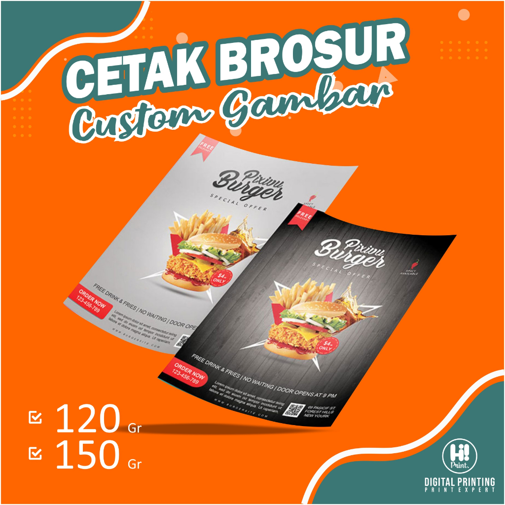 Jual Cetak Brosur Flyer Pamflet Leaflet A5 A4 A6 DL Custom Desain ...