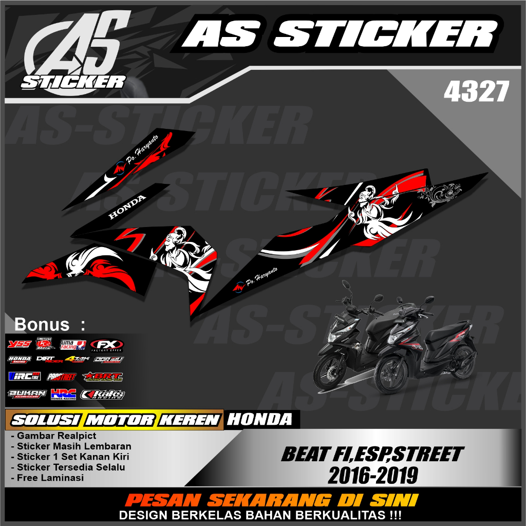 Jual 4327a Sticker Striping Beat fi esp streat 2016- 2019 List Desain ...