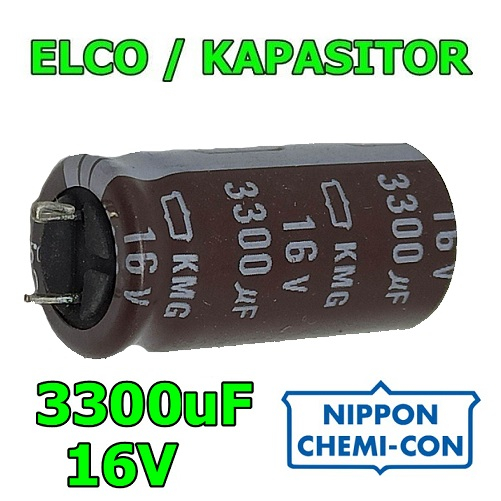 Jual 10pcs Kapasitor Elco 3300uf 16v 3300/16v 3300uf/16 105C Radial Capacitor Elko 3300 Mikro 16 ...