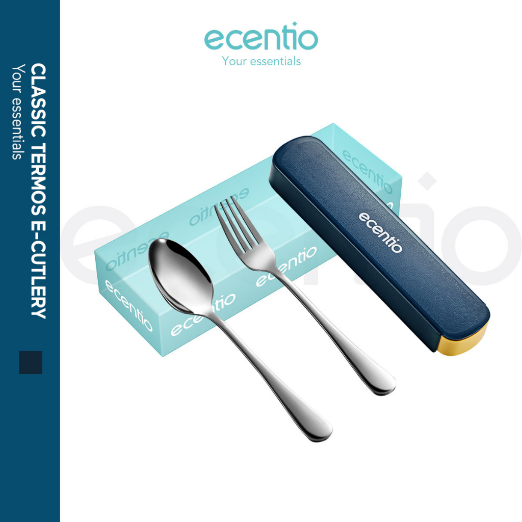 Jual ecentio sendok set stainless korea 3pcs set alat makan Dengan ...