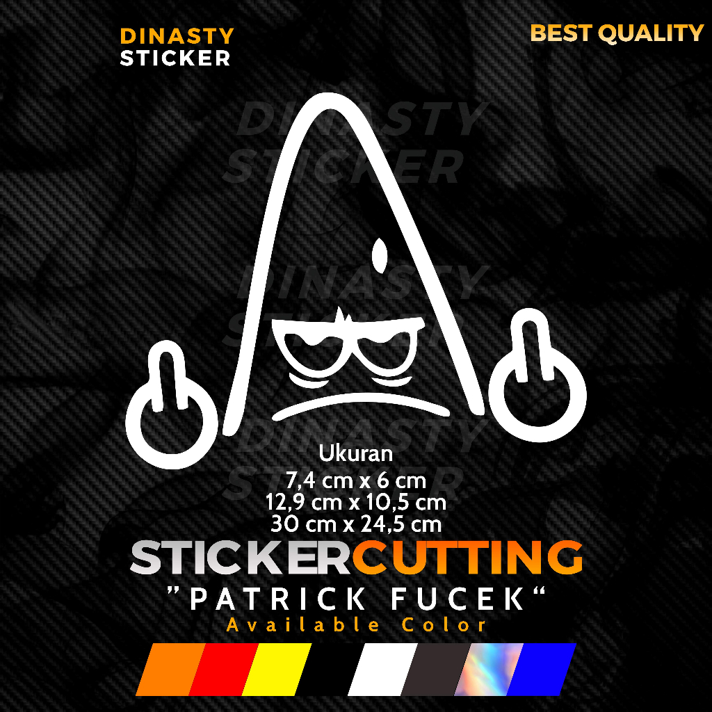 Jual Sticker Stiker Cutting Patrick Fucek Patrick Middle Finger Jari