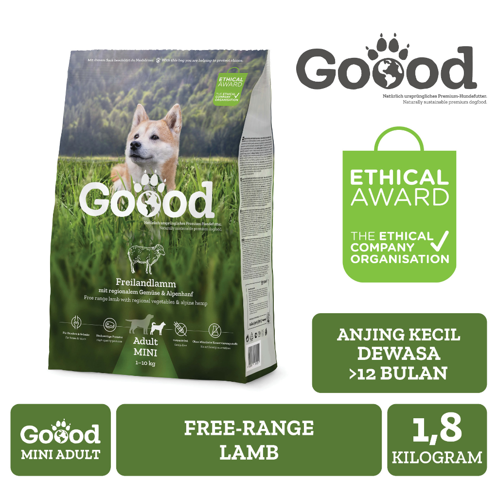Jual GOOOD Makanan Anjing Mini - Free Range Lamb 1.8kg | Shopee Indonesia