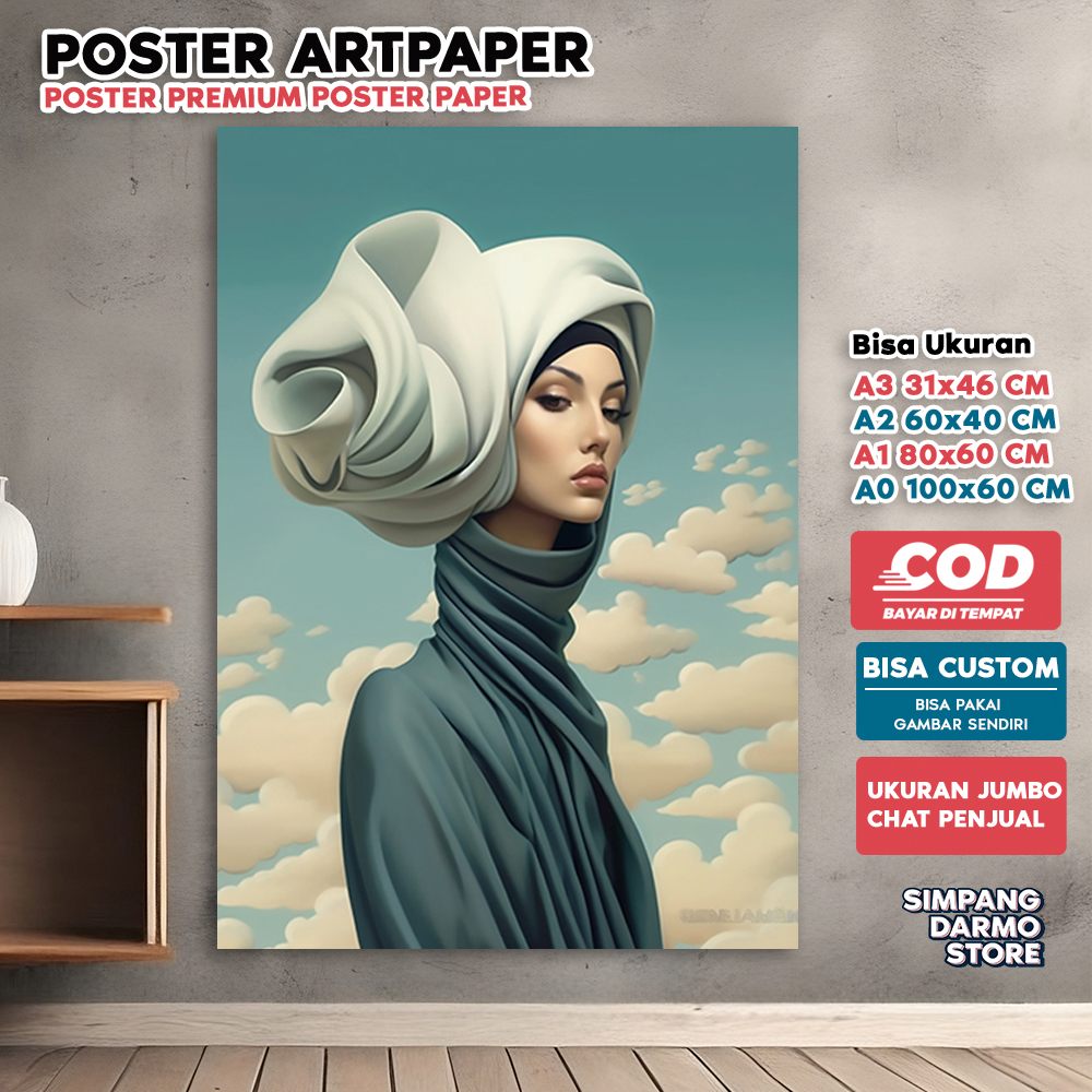 Jual Poster Poster Hijab Cantik Inspirasi Estetik untuk Dekorasi Rumah ...