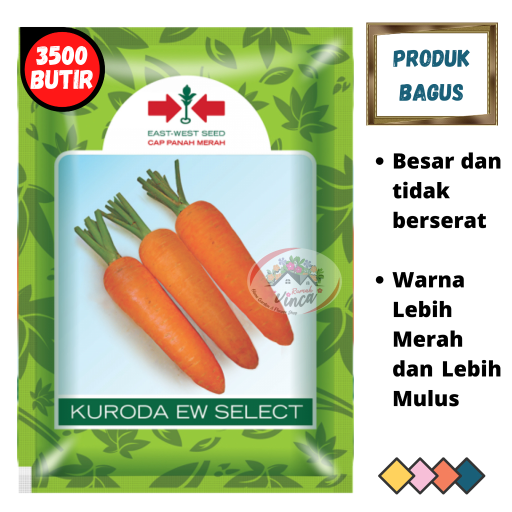 Jual Benih Bibit Wortel Manis KURODA 3500 Butir Cap Panah Merah Tipe ...