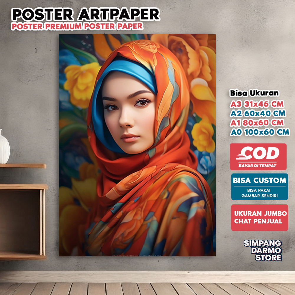 Jual Poster Poster Hijab Cantik Inspirasi Estetik untuk Dekorasi Rumah ...