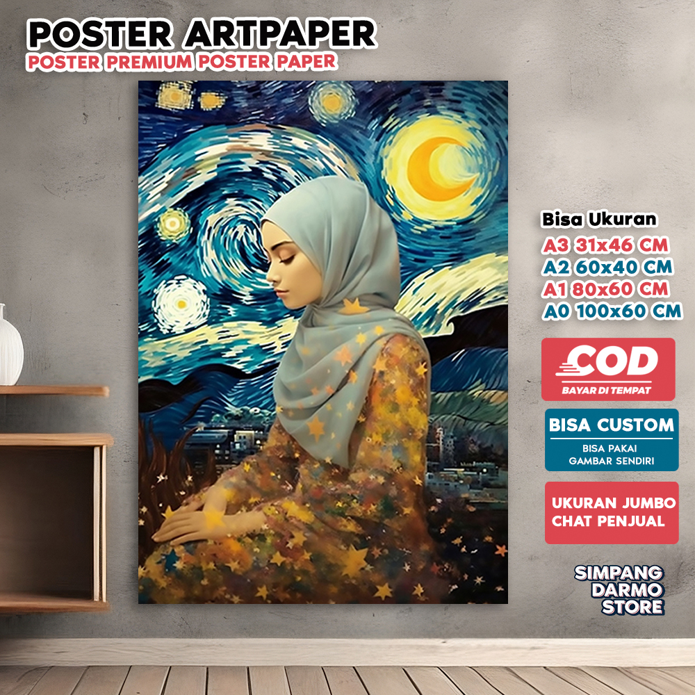 Jual Poster Poster Hijab Cantik Inspirasi Estetik untuk Dekorasi Rumah ...