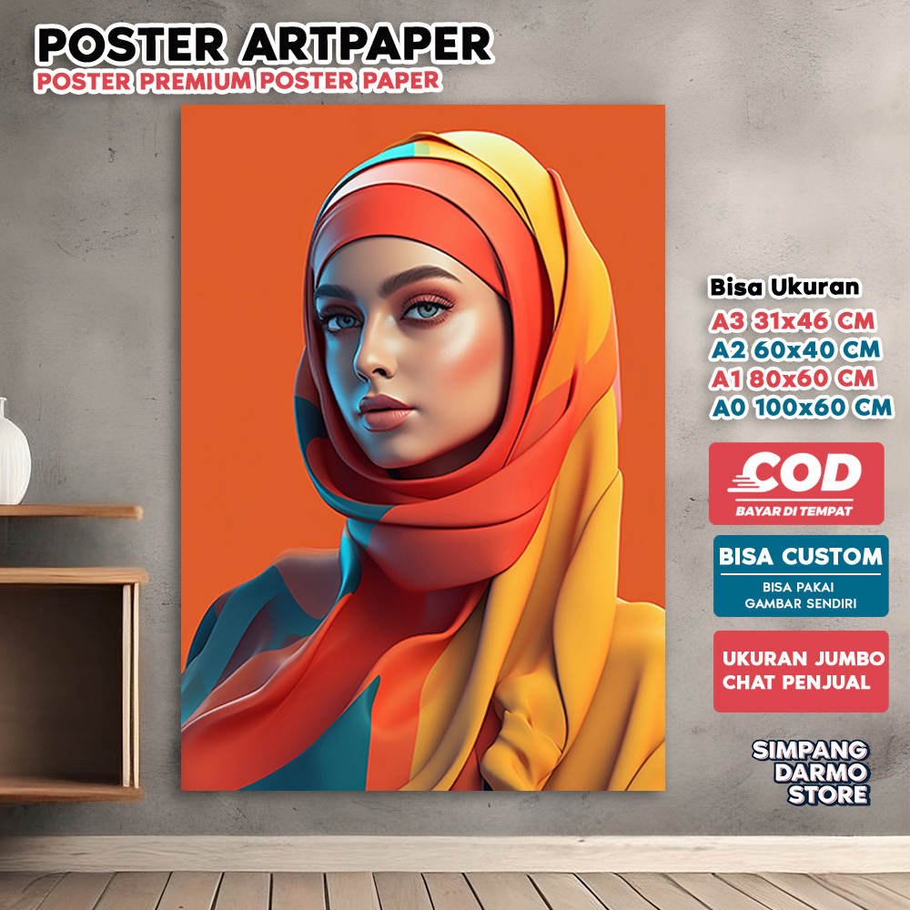Jual Poster Poster Hijab Cantik Inspirasi Estetik untuk Dekorasi Rumah ...