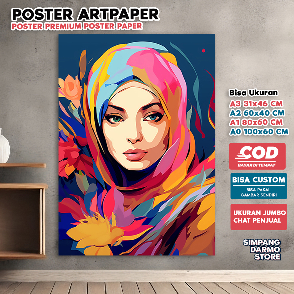 Jual Poster Poster Hijab Cantik Inspirasi Estetik untuk Dekorasi Rumah ...