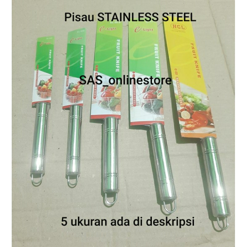 Jual Pisau Stainless Steel 5 Ukuran/Pisau dapur Lading Stenless ...