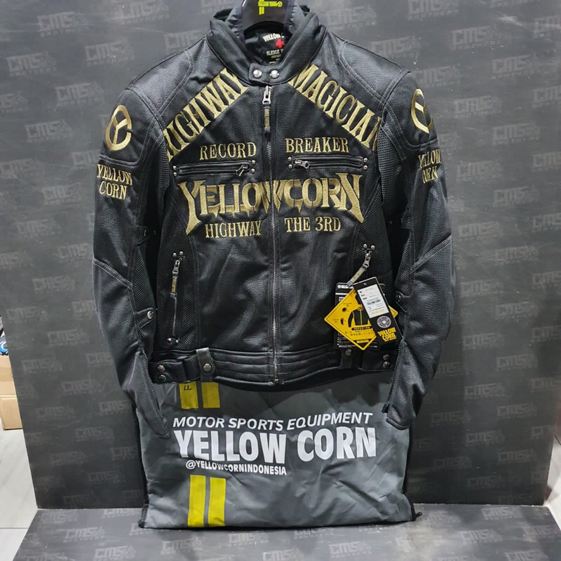 Jual Jacket Motor Yellow Corn YB 3105 Black Gold Jaket Riding Touring ...