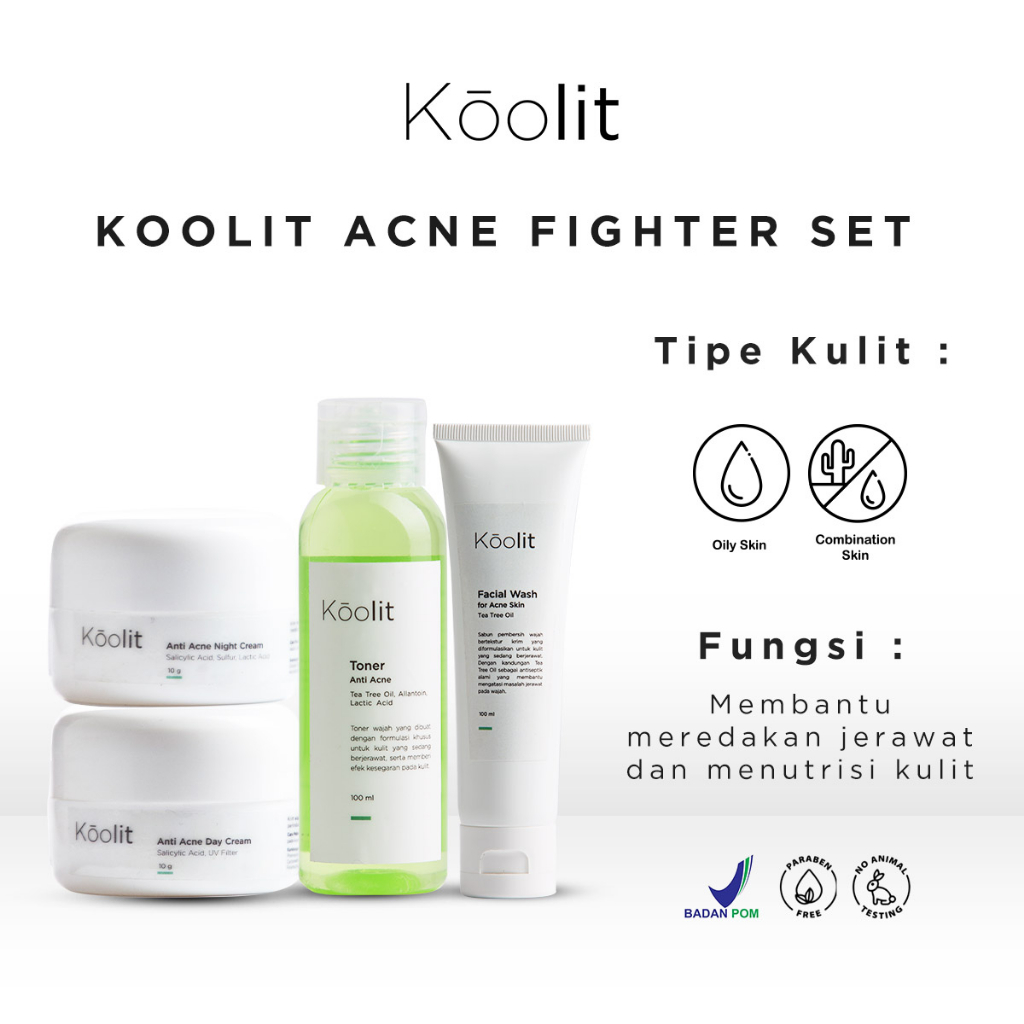 Jual Koolit Acne Fighter Set (Paket Isi 4) | Mengatasi Jerawat | Shopee ...