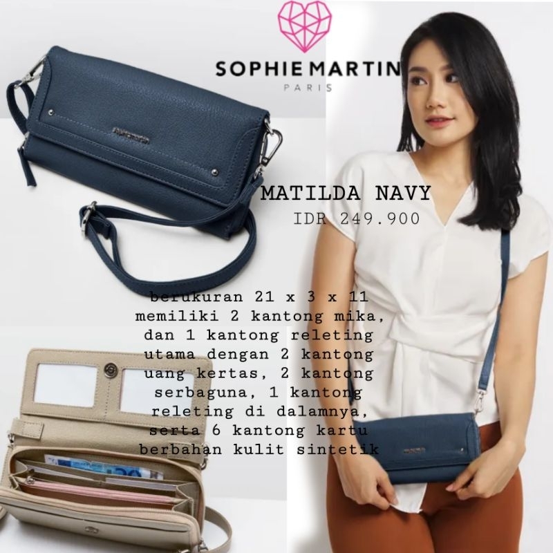 Jual DOMPET SLING MATILDA NAVY SOPHIE MARTIN PARIS PROMO | Shopee Indonesia