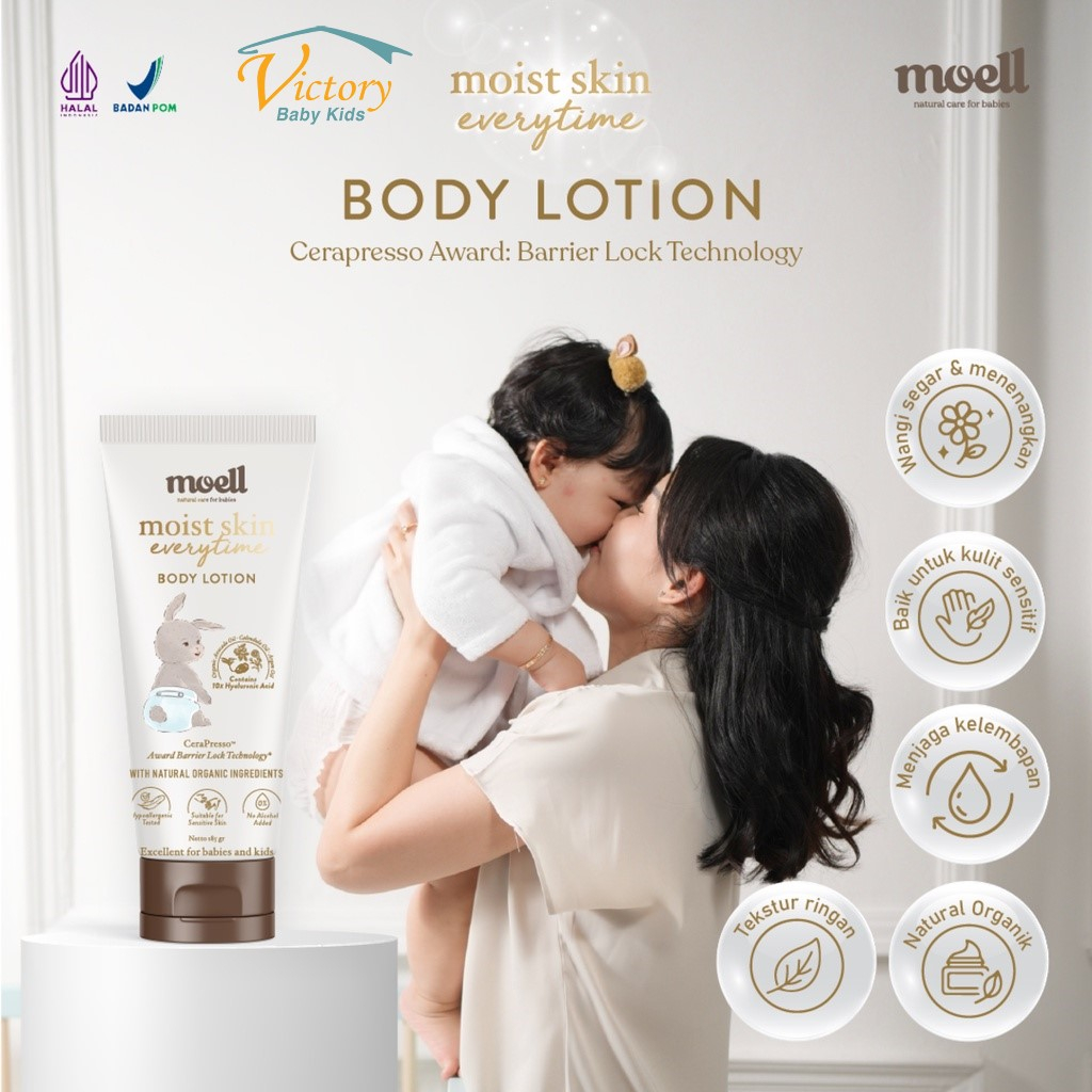 Jual Moell Moist Skin Everytime 185gr / body lotion bayi / natural ...