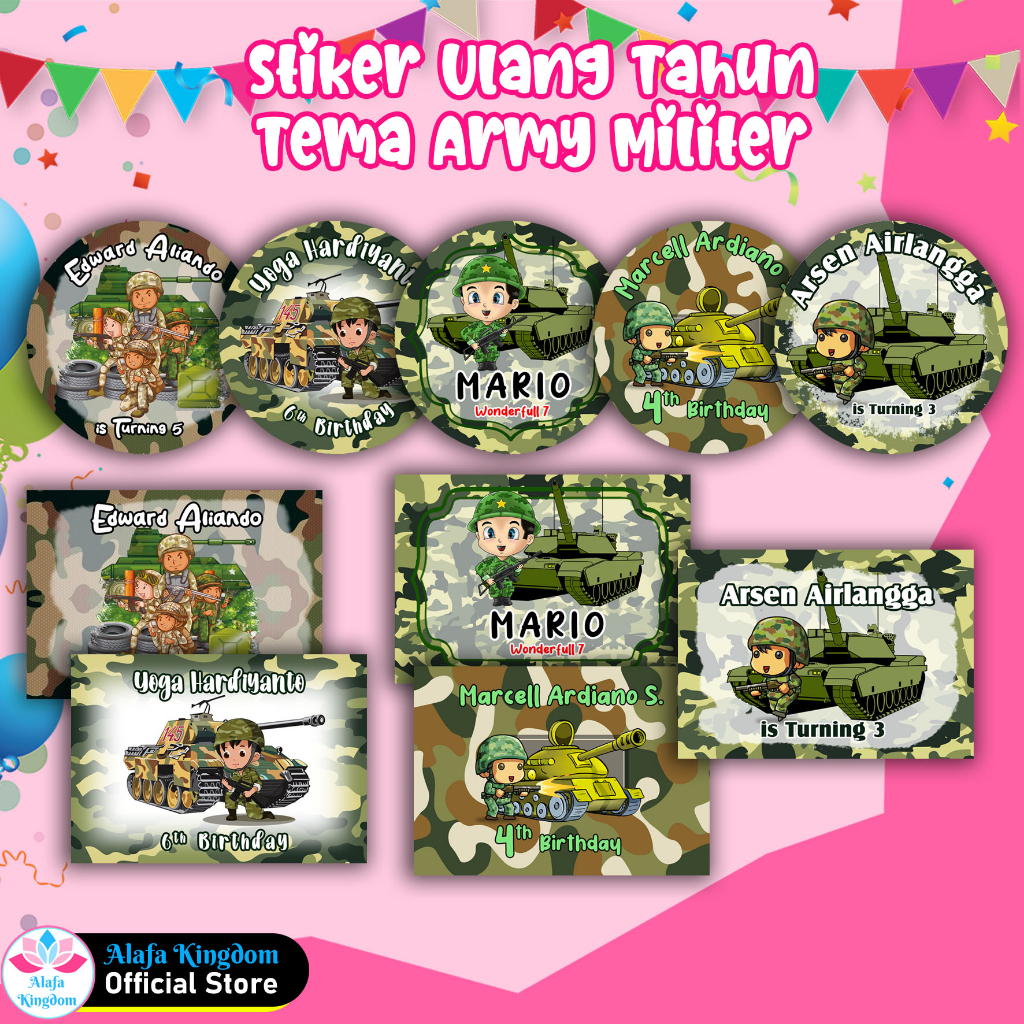 Jual [alafakingdom] Stiker Ulang Tahun Ultah Birtdhday Tema Army ...
