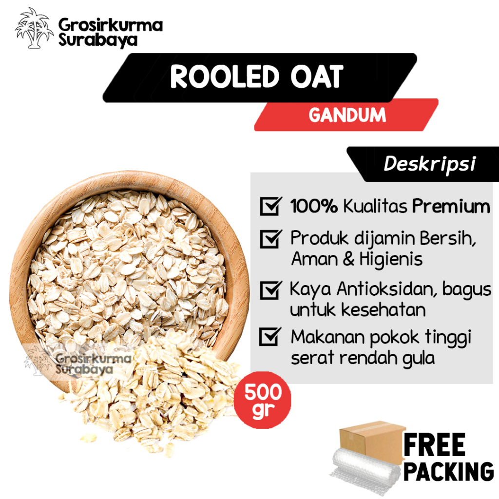 Jual Premium Instant Oatmeal 500Gr Gandum Utuh Oat Asli Australia Penuh ...