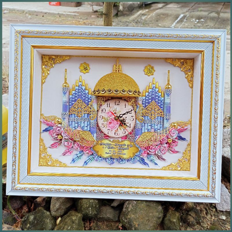 Jual Bingkai Figura Mahar Pernikahan Masjid Terbang Ukuran 30x40 Bahan ... Jual Bingkai Figura Mahar Pernikahan Masjid Terbang Ukuran 30x40 Bahan ...