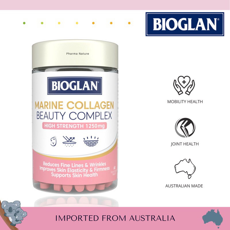 Jual BIOGLAN MARINE COLLAGEN BEAUTY COMPLEX 60 TABLETS | Shopee Indonesia