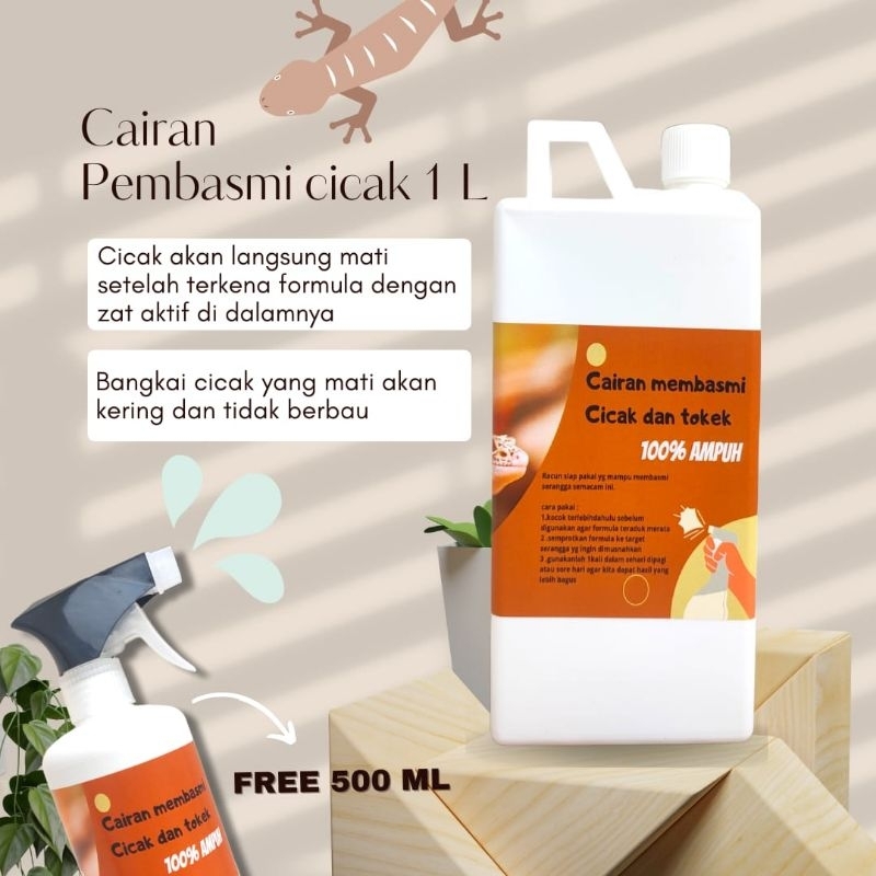 Jual cairan pengusir dan pengendali cicak dan tokek isi 1liter+500ml ...