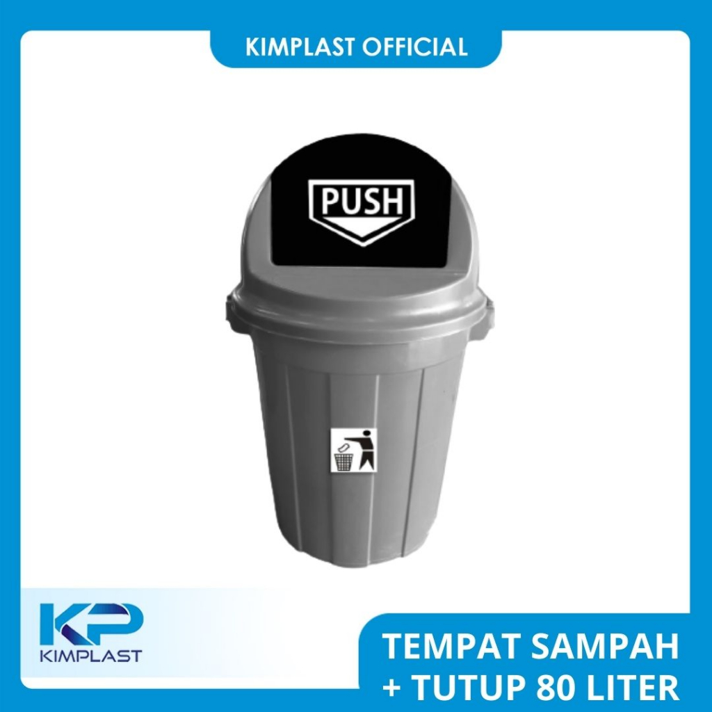 Jual KIMPLAST Tempat Sampah + Tutup 80 Liter/ Tempat Sampah Besar/ Tong ...