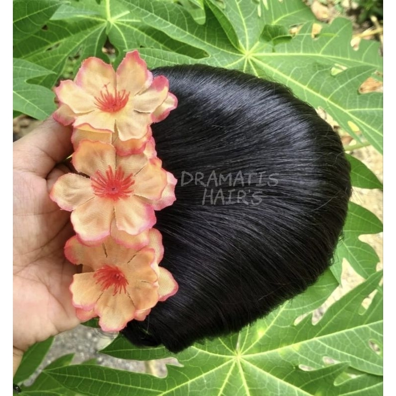 Jual Sanggul Sirkam Warna Hitam Lengkap dengan Asesoris Bunga Sakura ...