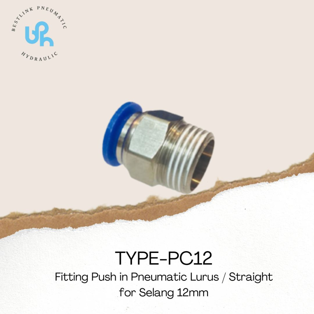 Jual PC 12 FITTING PUSH IN PNEUMATIC LURUS / STRAIGHT for SELANG 12mm ...