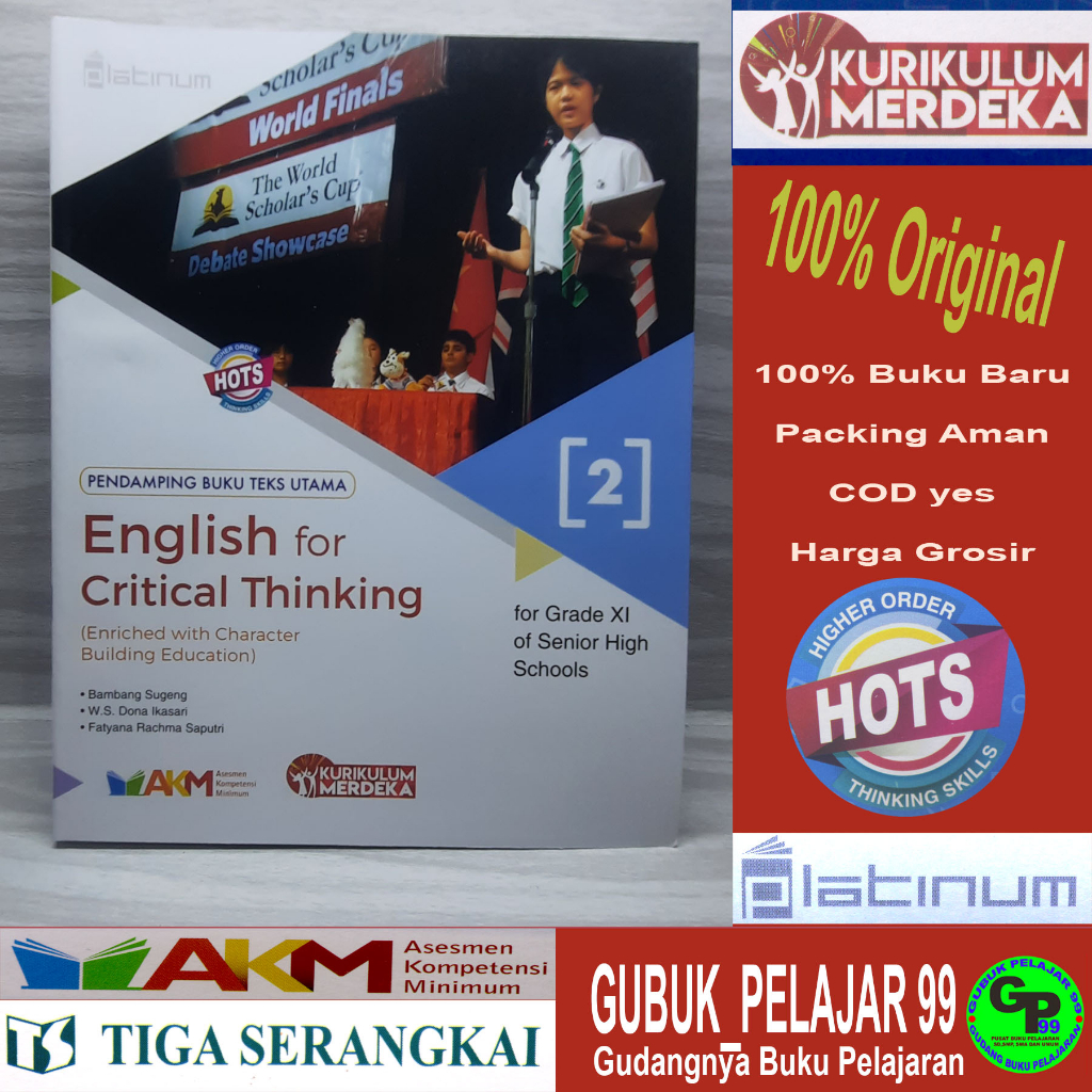 Jual English For Critical Thinking 2 Kelas 11 Xi Sma Ma Kurikulum Merdeka Platinum Pt Tiga