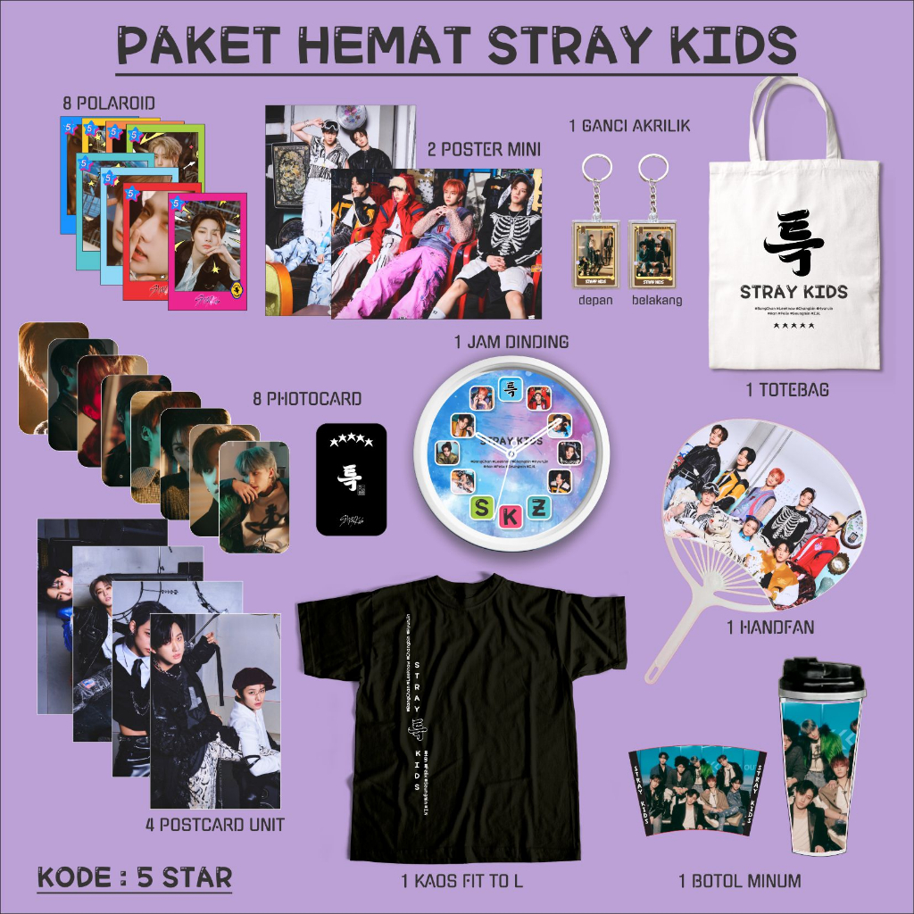 Jual FAN KIT Stray Kids 5 star Paket koleksi Stray Kids Stay | Shopee ...