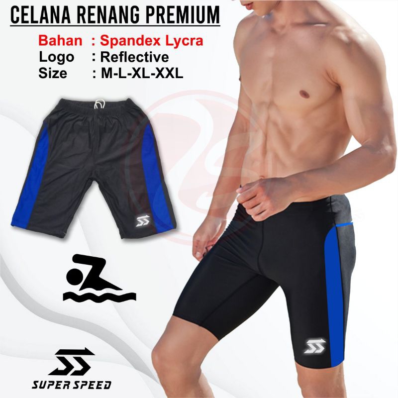 Jual Celana renang pria premium super speed celana pendek diving superspeed swimming wear licra ...