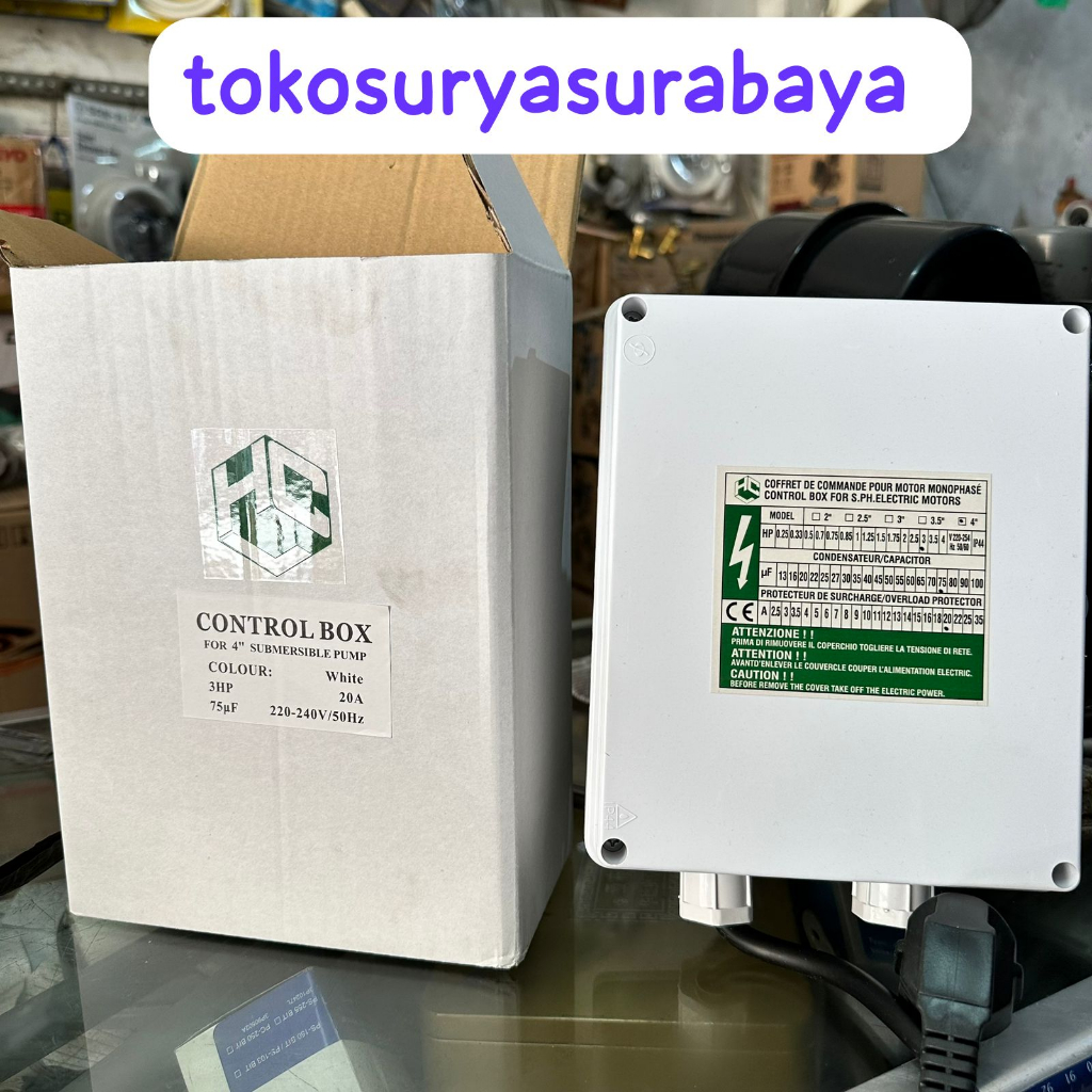 Jual CONTROL BOX casing sumur 4 inch - tenaga 3HP 220v // Control Box Pompa Submersible 3 HP ...
