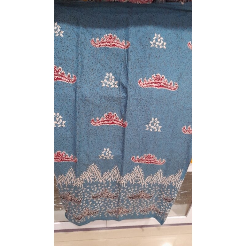 Jual Batik Khas Lampung_Motif Kpcu Siger Tumpal Biru | Shopee Indonesia