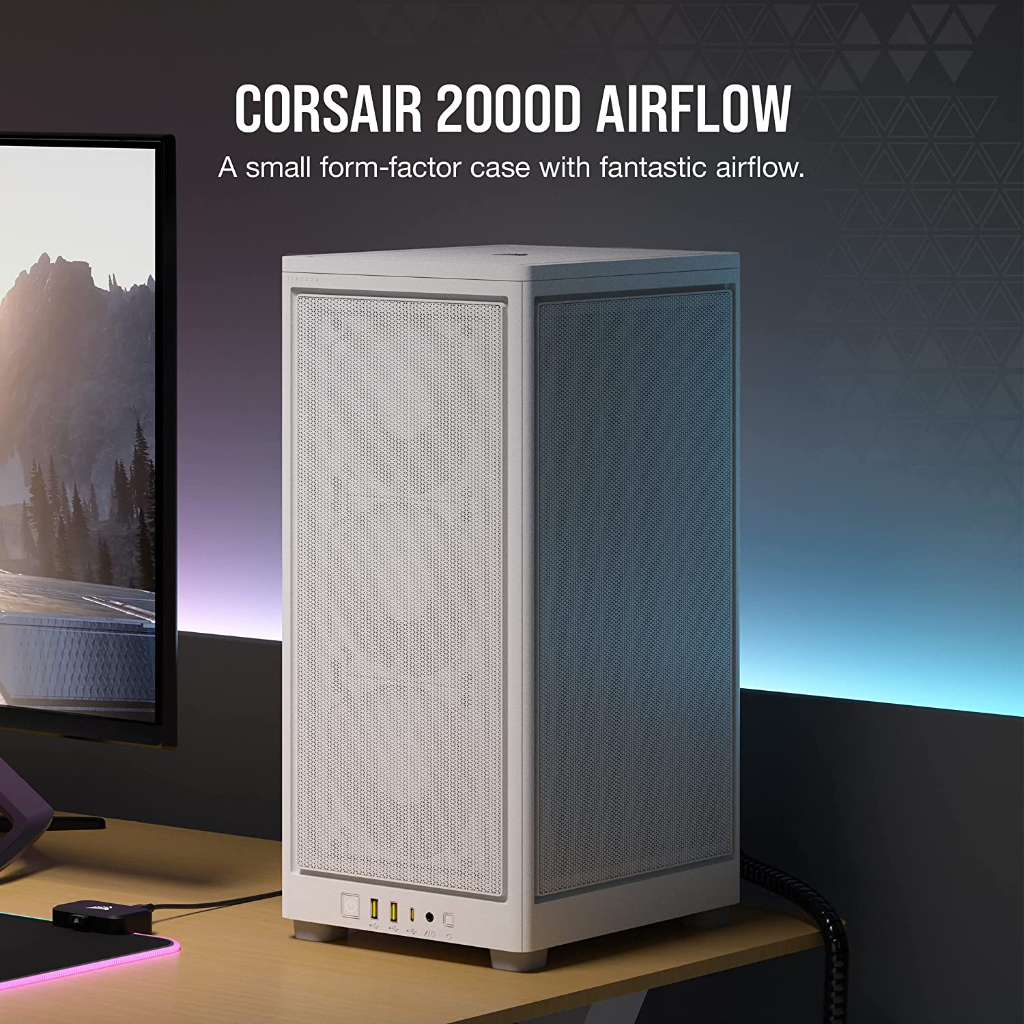 Jual CORSAIR 2000D AIRFLOW WHITE SFX MINI ITX PC CASE CASING GAMING ...