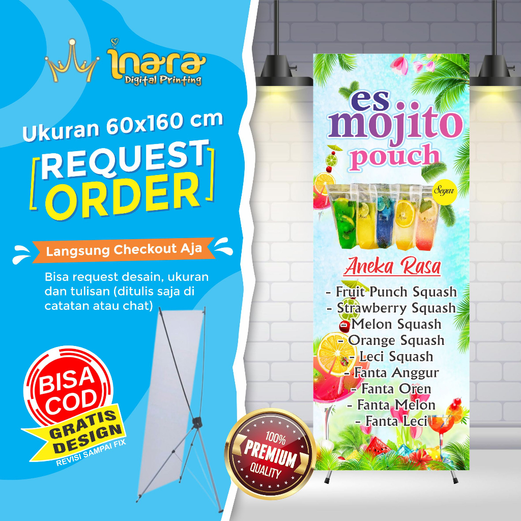 Jual Spanduk Minuman Mojito, Banner Berdiri Minuman Mojito, Moctail ...