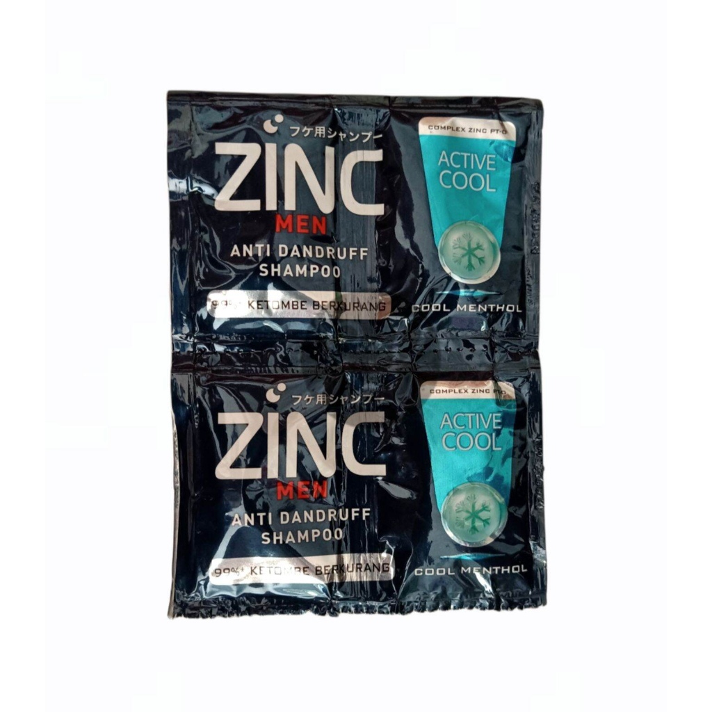 Jual Zinc Men Anti Dandruff Shampoo Active Cool Menthol 10ml x 12's ...